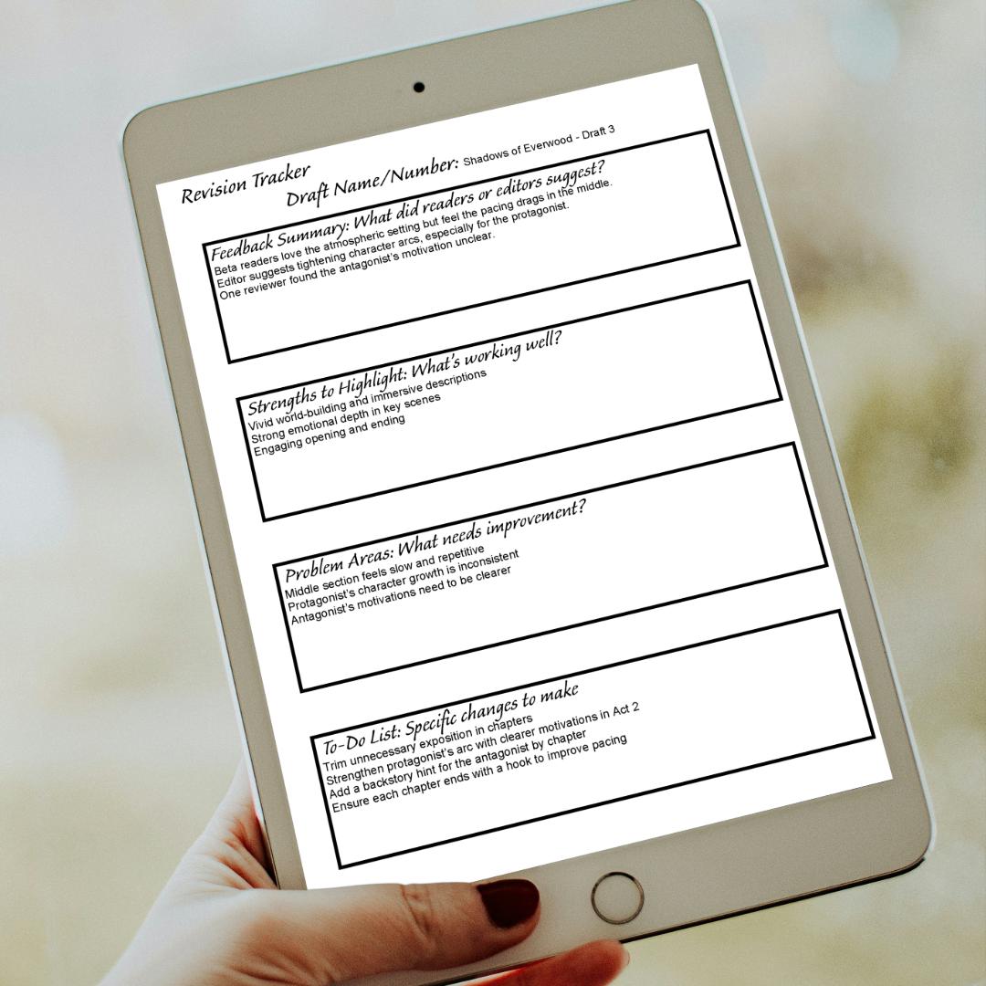 Revision Tracker for Writers and Novelists to Keep Feedback Organized ...