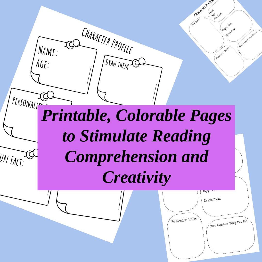 Printable Character Profile Templates for Classroom (grade 2 Through 6 ...