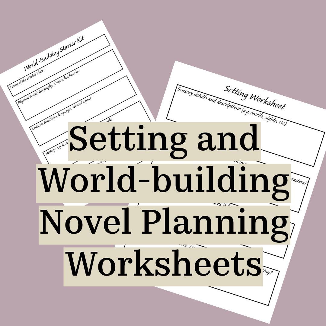 Novel Setting and World-building Planning Worksheets for Writers and ...