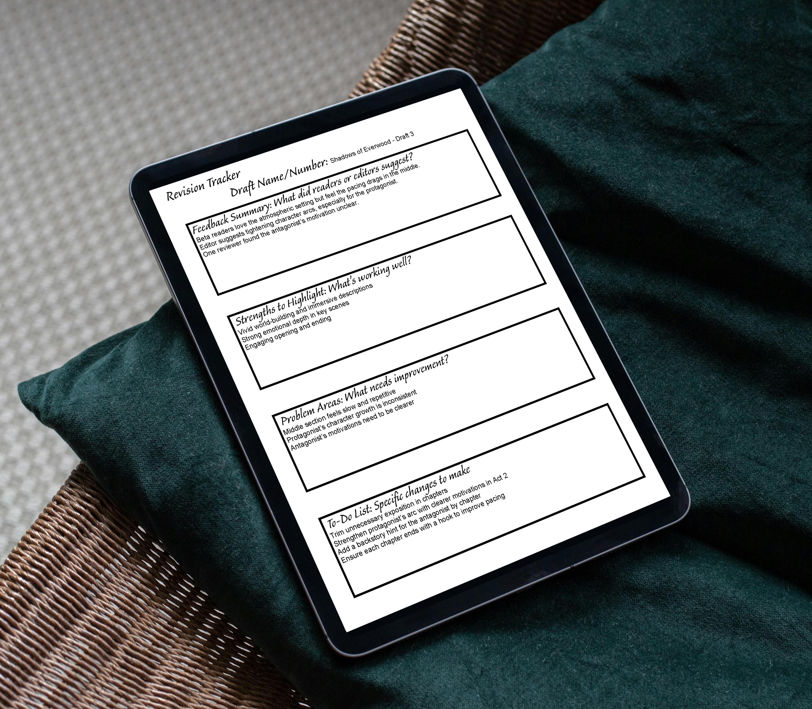 Revision Tracker for Writers and Novelists to Keep Feedback Organized ...