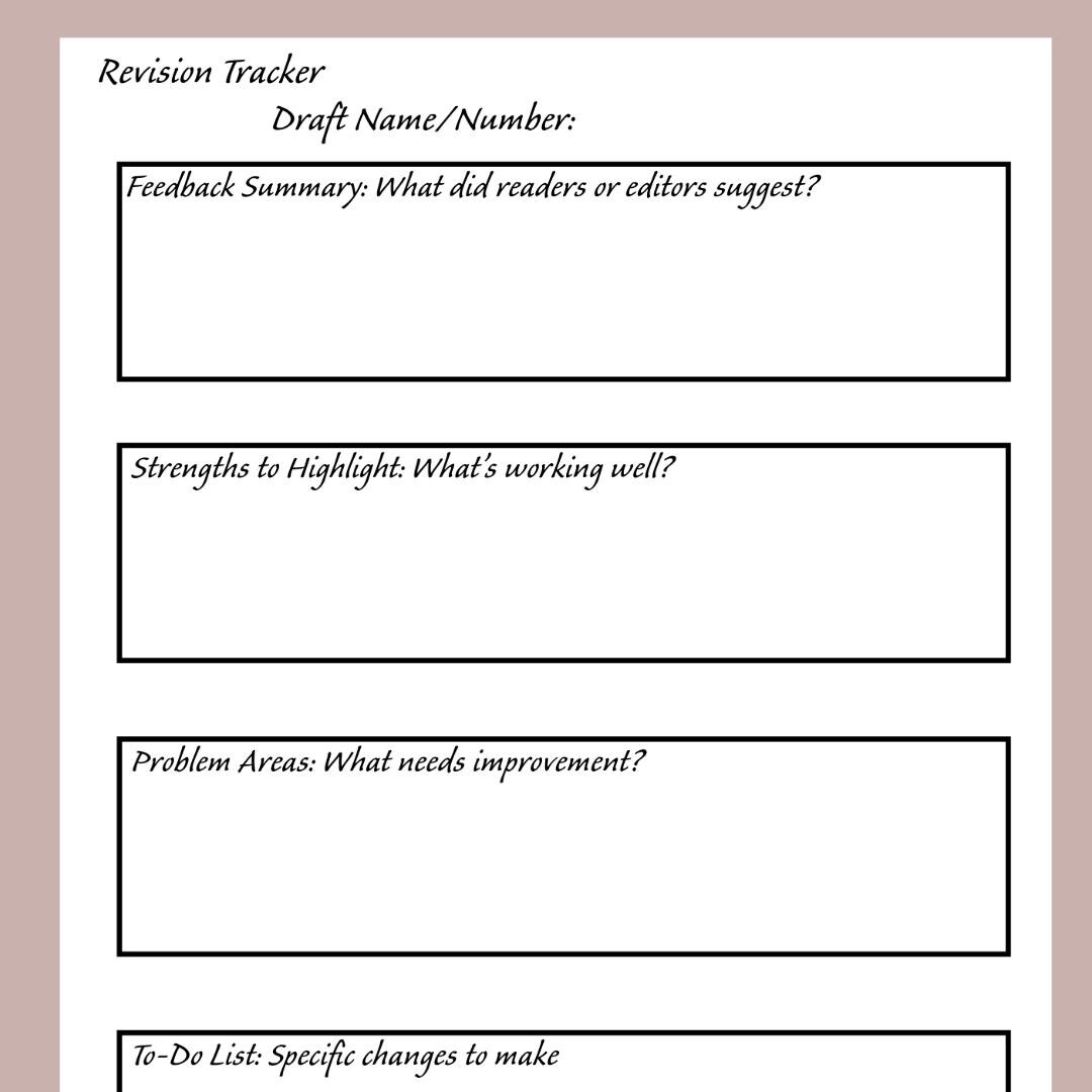 Revision Tracker for Writers and Novelists to Keep Feedback Organized ...