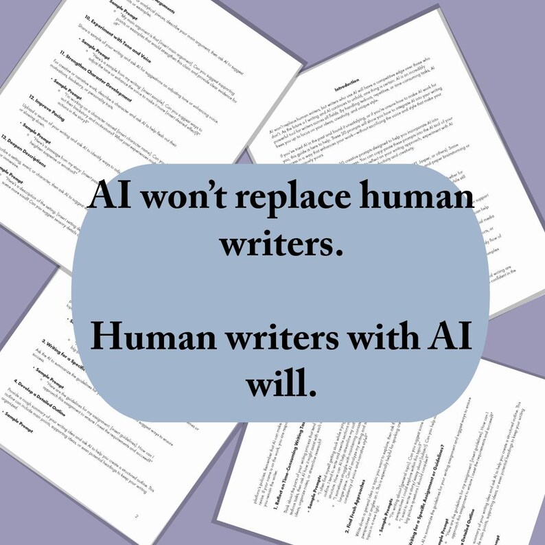 AI Writing Guide for Writers 30 Prompts to Write With AI for Students ...