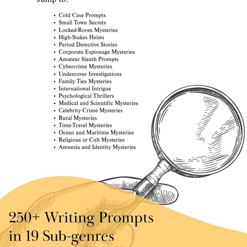 Detective Writing Prompts Bundle, Mystery Story Ideas for Fiction ...