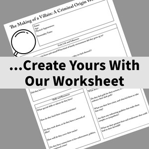 The Villain Origin Story Worksheet: A Guide for Crime and Mystery ...