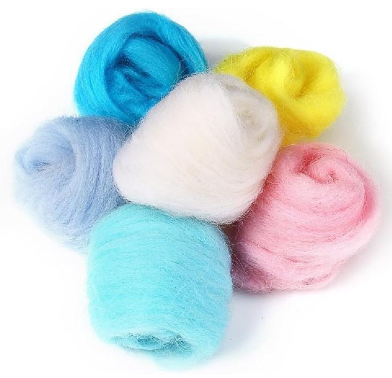 50 Colors Fibre Wool Yarn Roving for Needle Felting, Hand Spinning, and ...