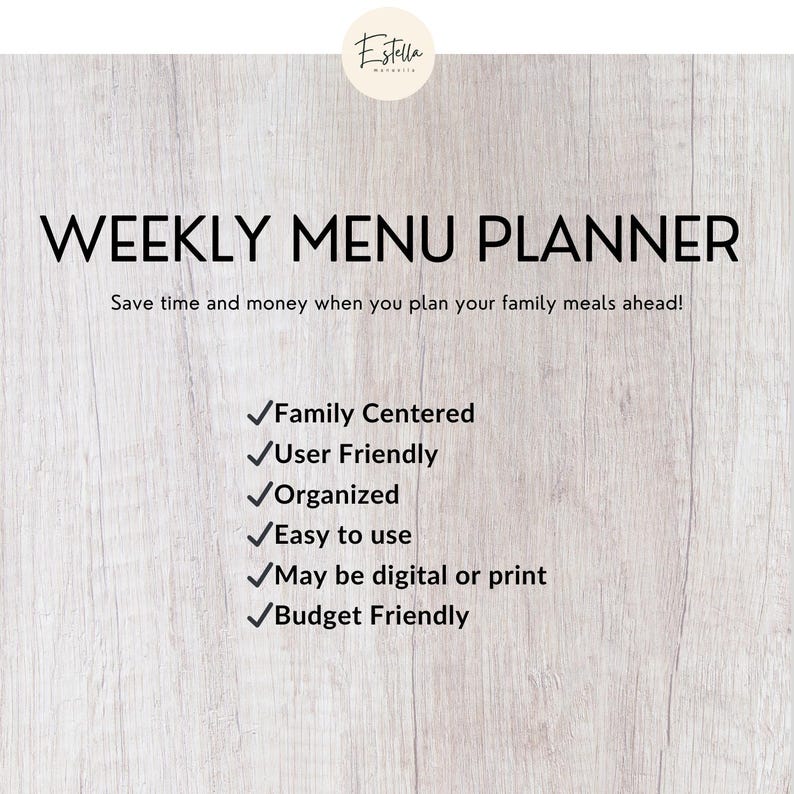 2025 Printable Meal Planner Digital Template Menu for Busy Moms Home ...