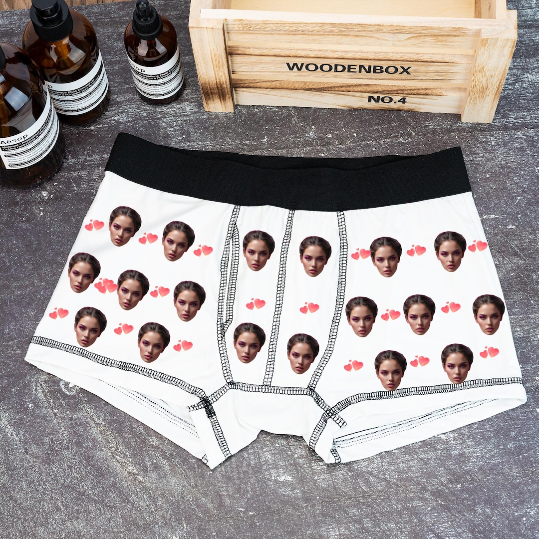 Custom Man Underwear Gift for Boyfriend/husband, Personalized Face ...