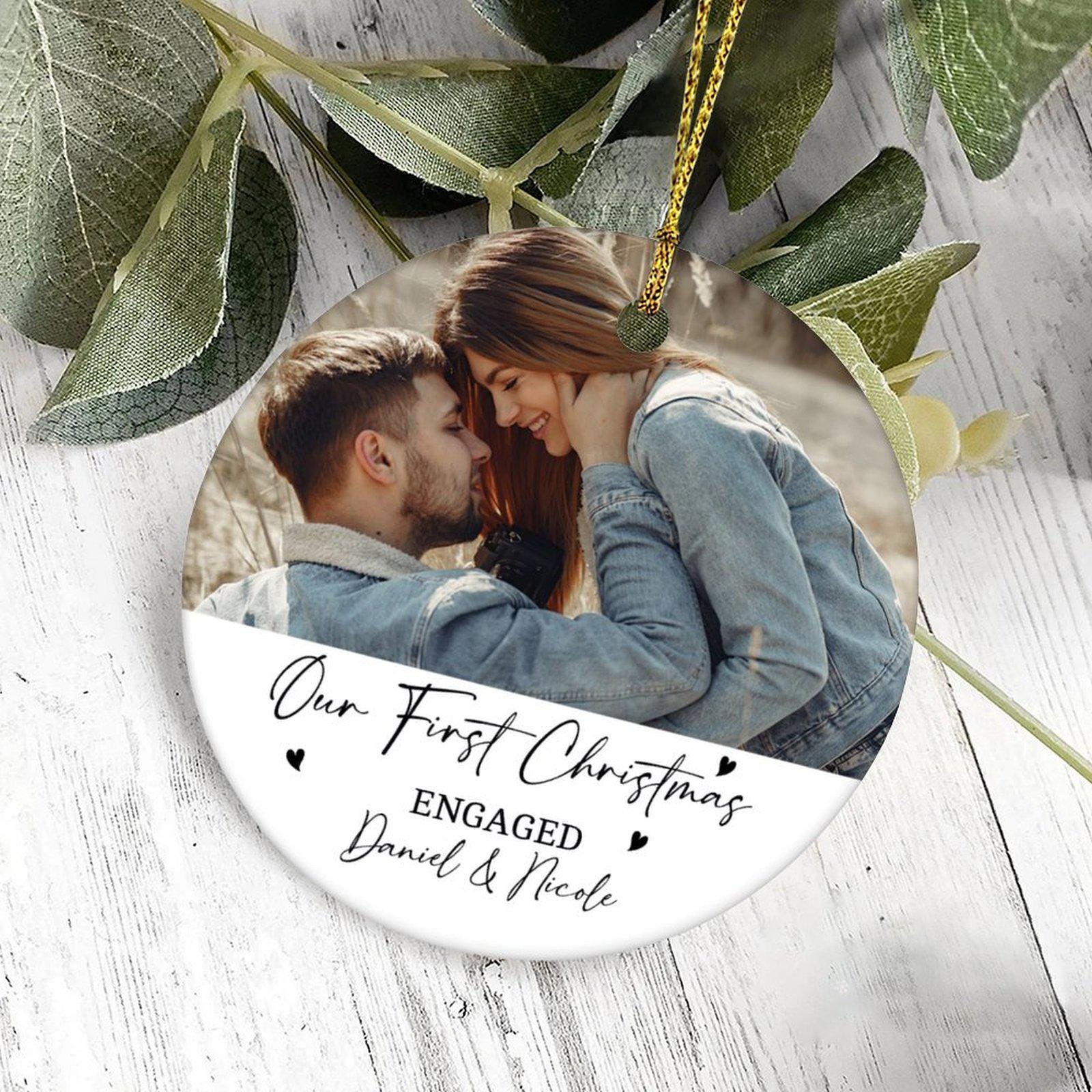 Our First Christmas Engaged Photo Ornament 2024, First Christmas ...
