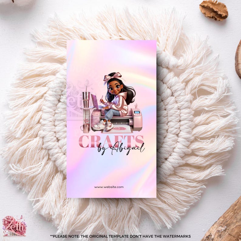 Crafting Business Card Template, Crafter Logo DIY Canva Card, Heat ...