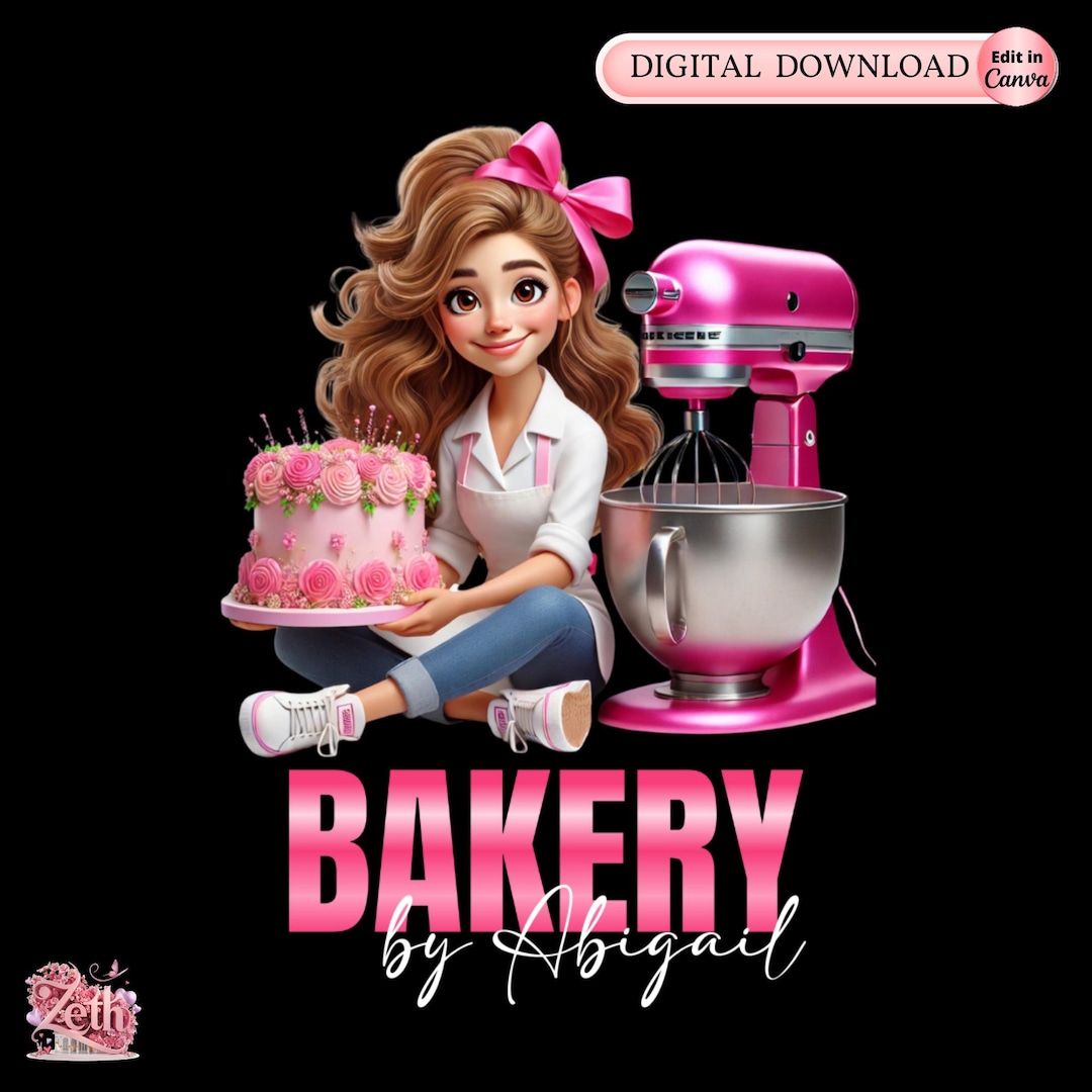 Girl Bakery Logo, Baking Logo, Stylish Custom Pastry Logo, Cake Logo ...