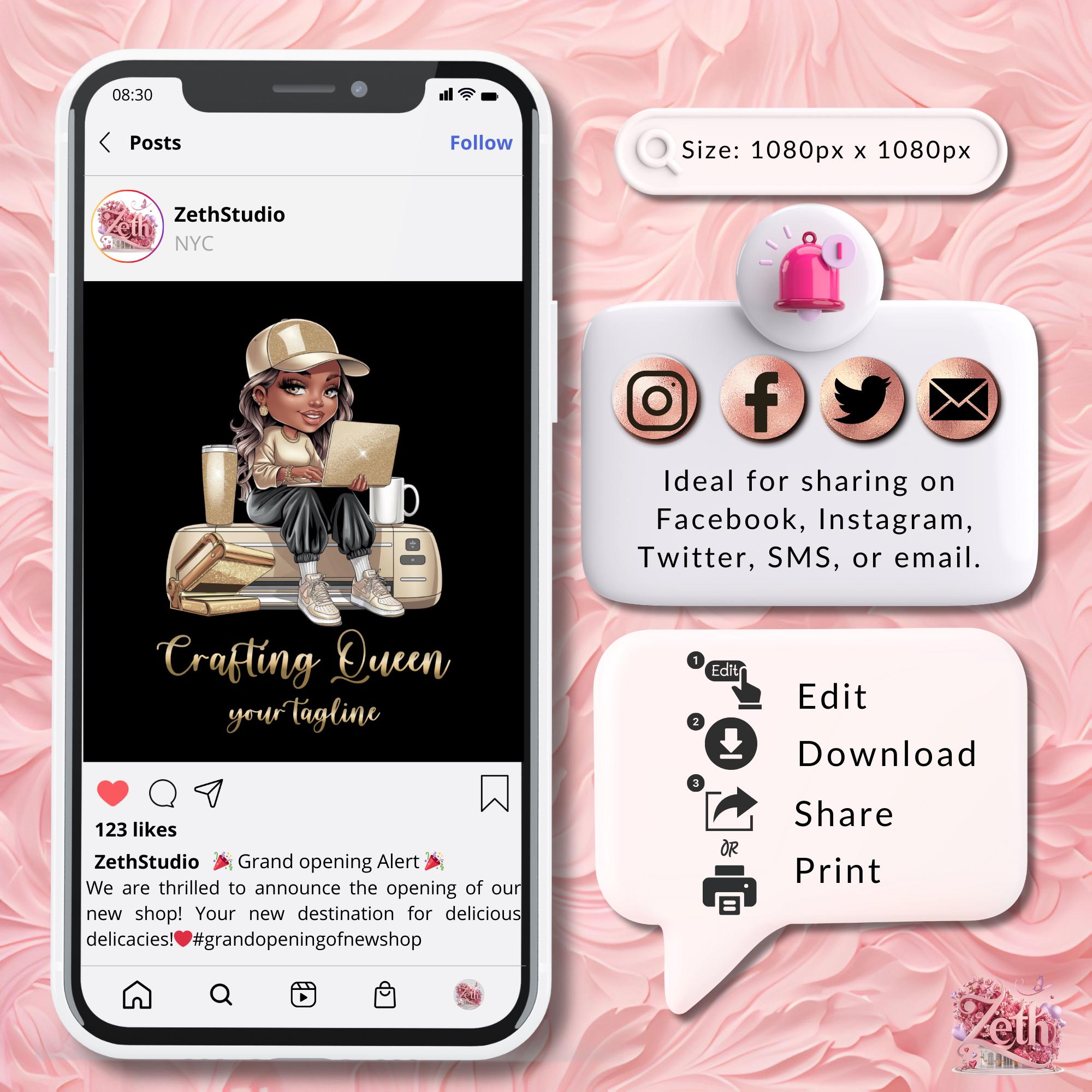 GOLD Crafting Logo, Crafting Queen Logo Primate T-shirt Design Business ...