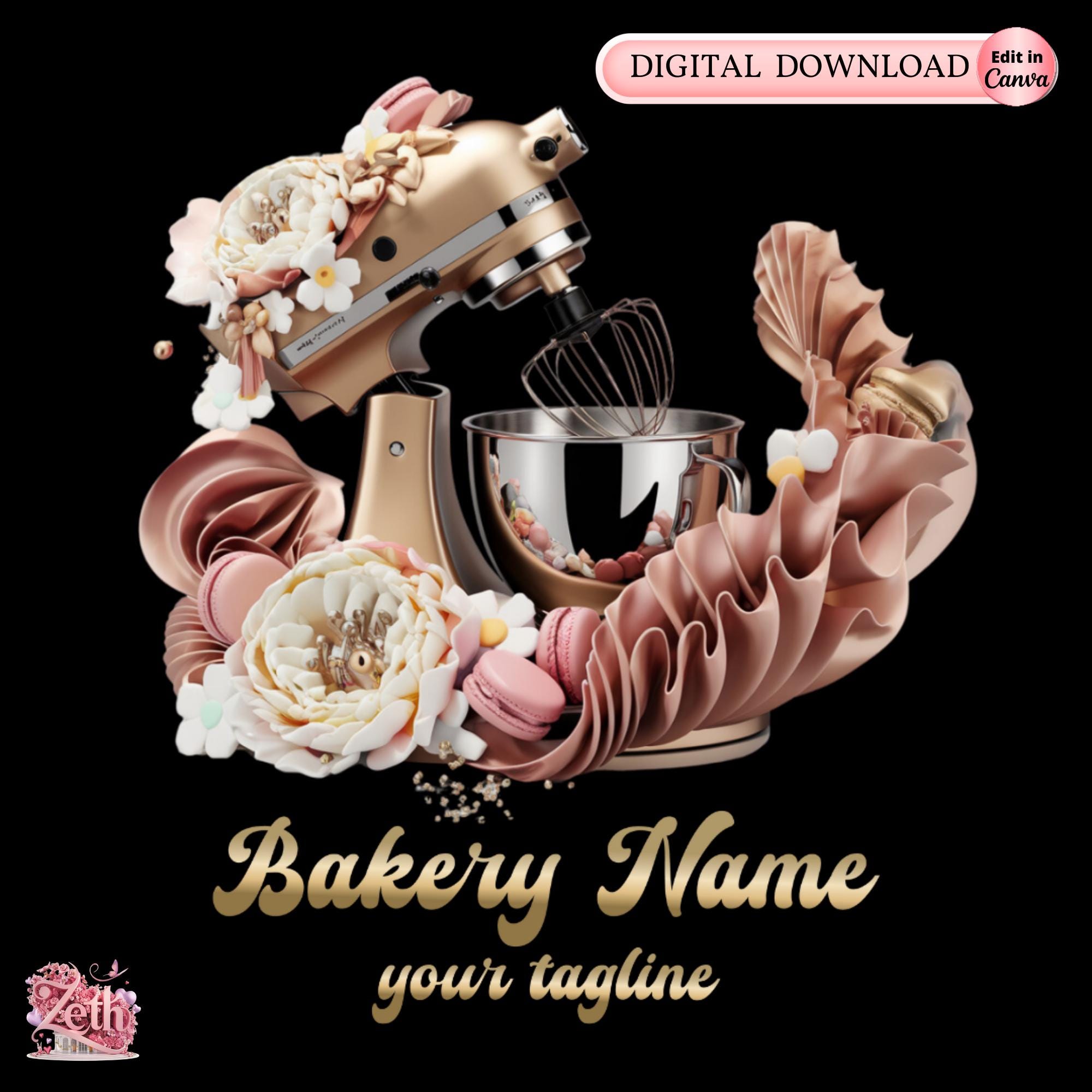 Bakery Logo, Baking Logo, Stylish Custom Pastry Logo, Cake Logo ...