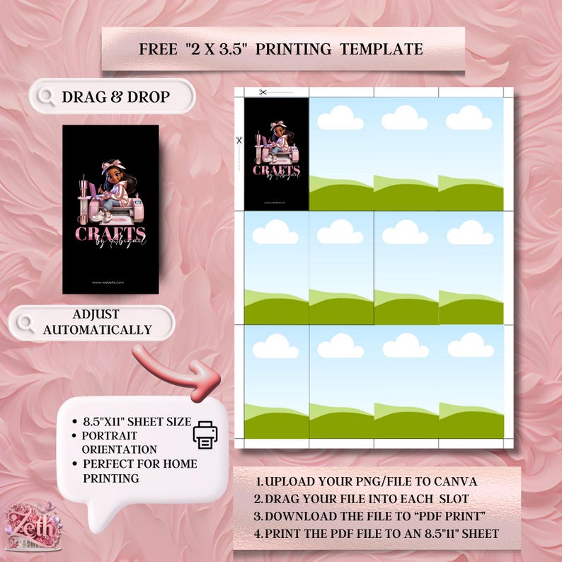 Crafting Business Card Template, Crafter Logo DIY Canva Card, Heat ...