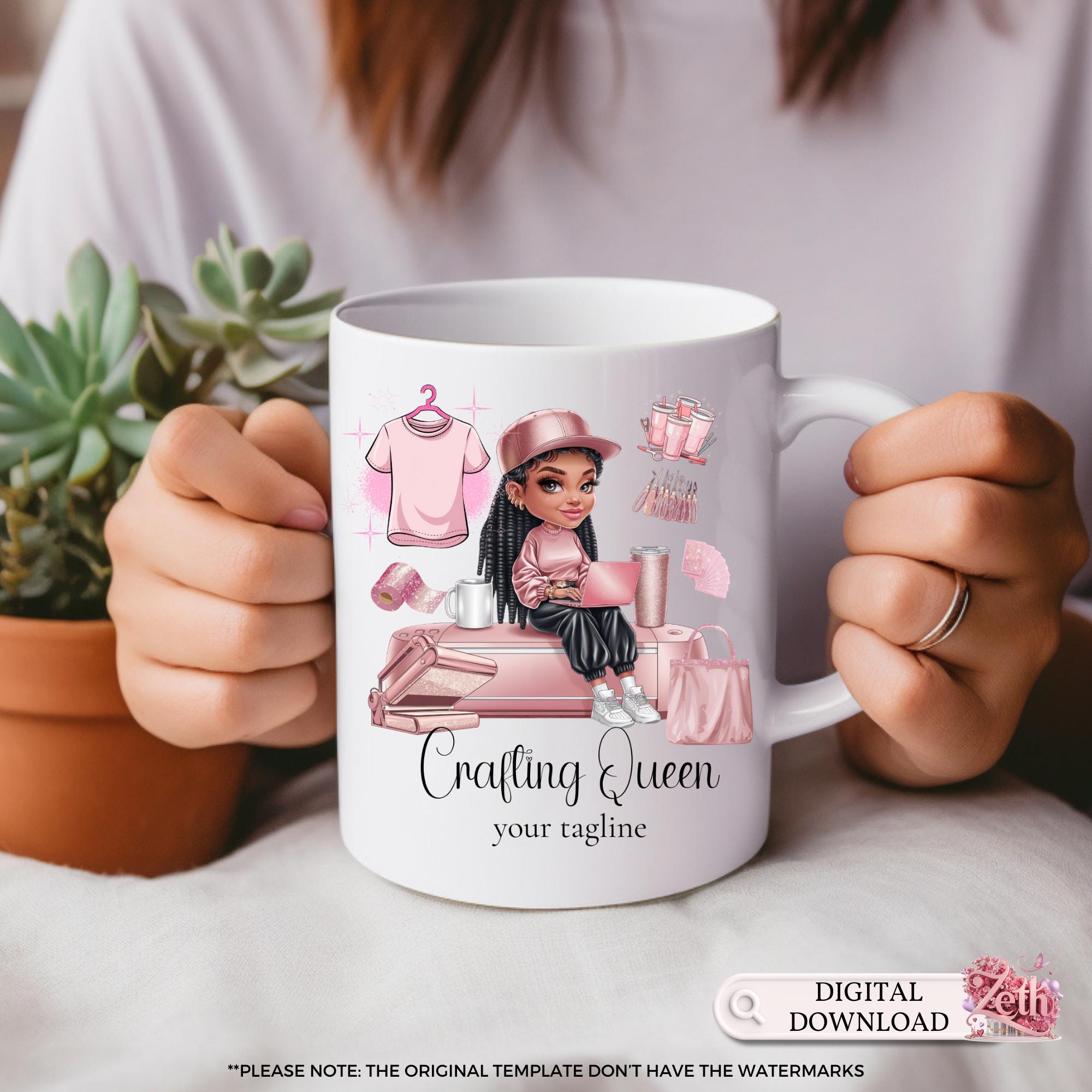 Pink Crafting Logo, Crafting Queen Logo Primate T-shirt Design Business ...