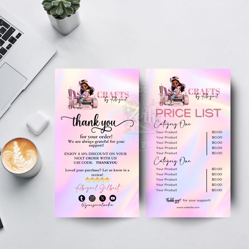 Crafting Business Card Template, Crafter Logo DIY Canva Card, Heat ...