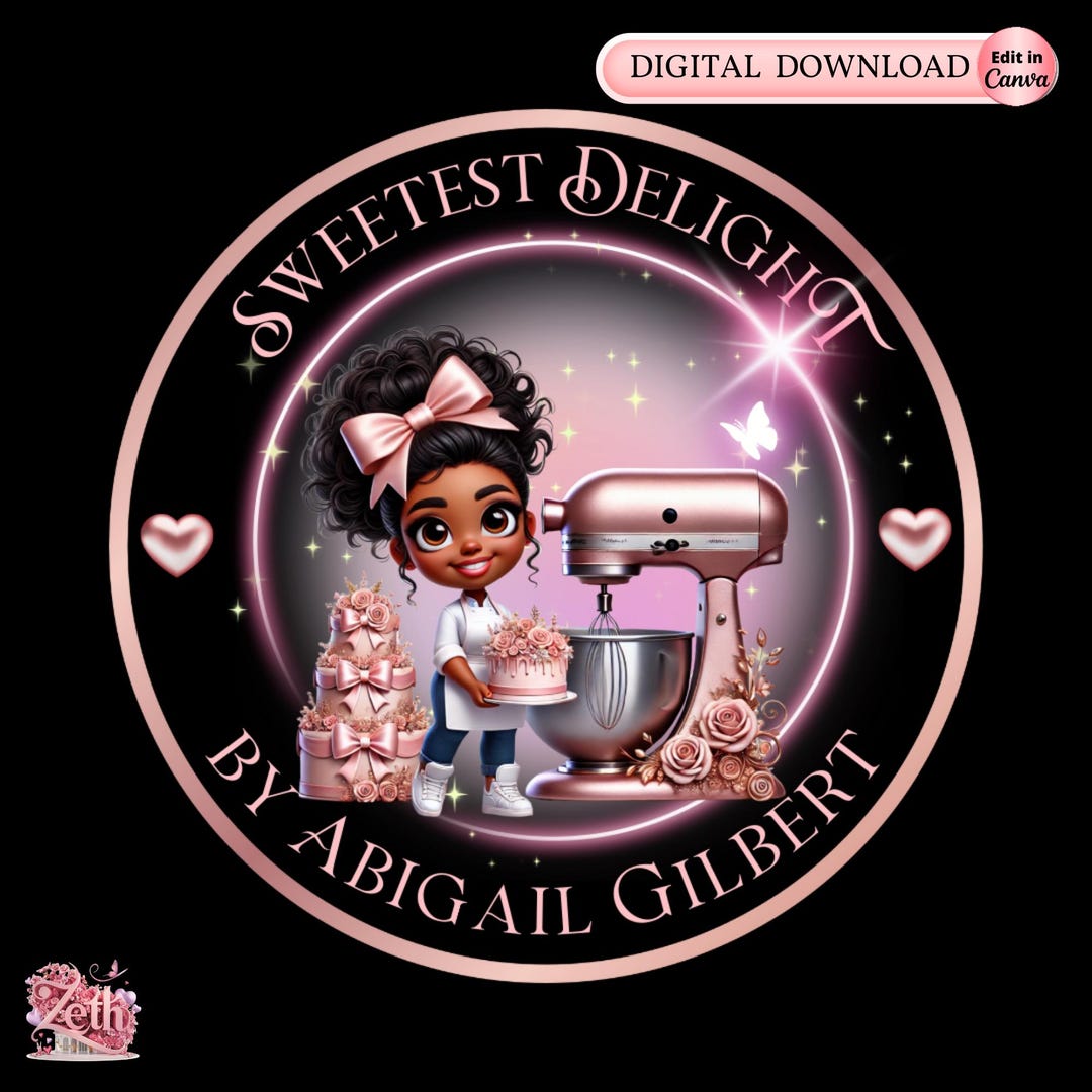 Chibi Girl Bakery Logo, Baking Logo, Stylish Custom Bakery/pastry/cake ...