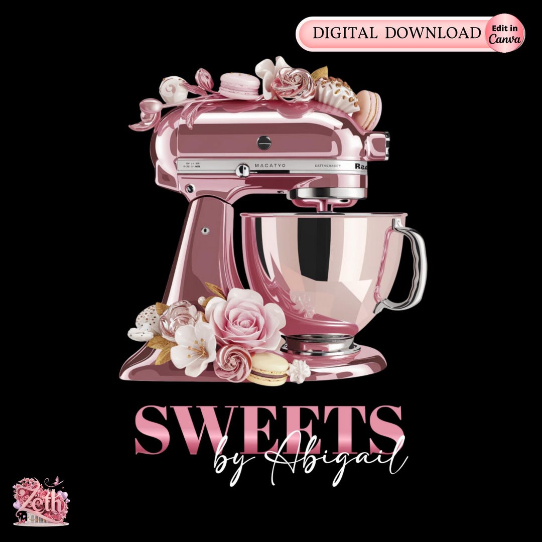 Rose Gold Bakery Logo, Elegant Baking Logo, Stylish Pastry Brand, Cake ...