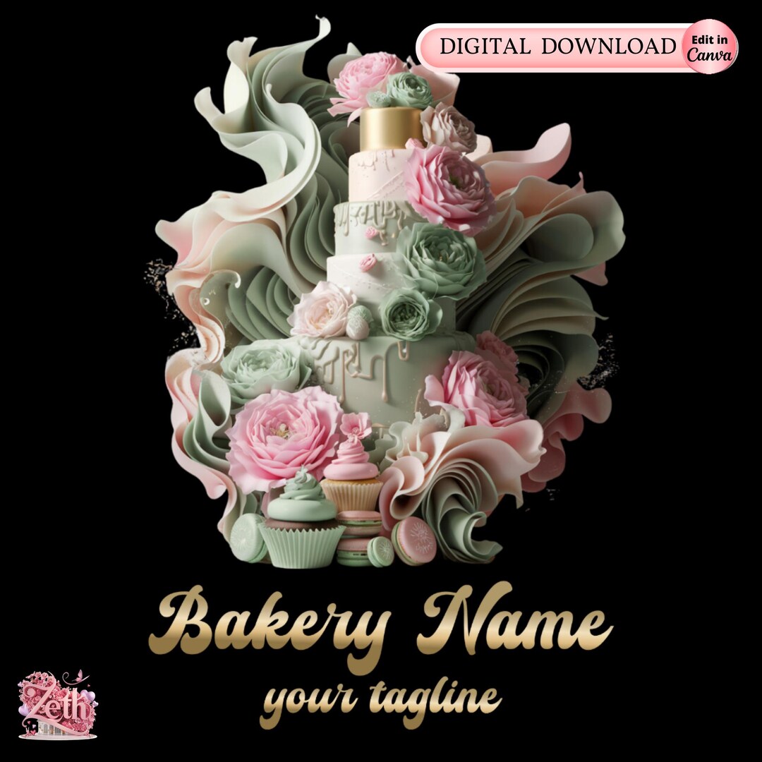 Bakery Logo, Baking Logo, Stylish Custom Pastry Logo, Cake Logo ...