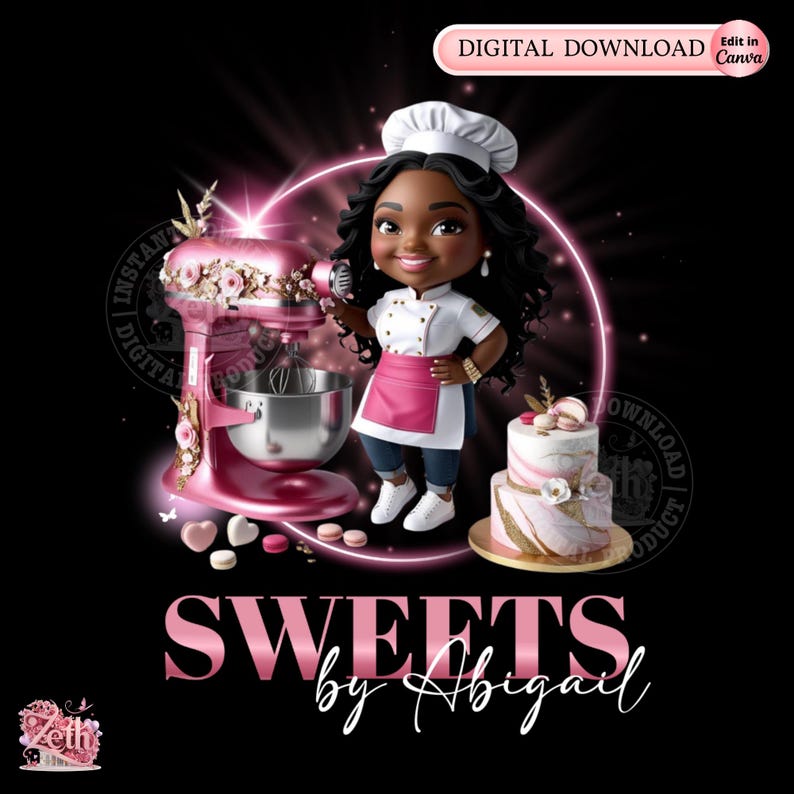 Custom Bakery Logo Design, Stylish Pastry & Cake Branding (digital ...