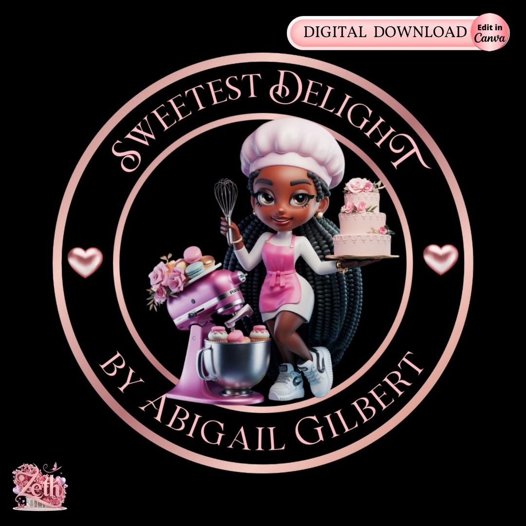 Chibi Girl Bakery Logo, Baking Logo, Stylish Custom Bakery/pastry/cake ...