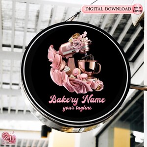 Rose Gold Bakery Logo, Baking Logo, Stylish Custom Pastry Logo, Cake ...