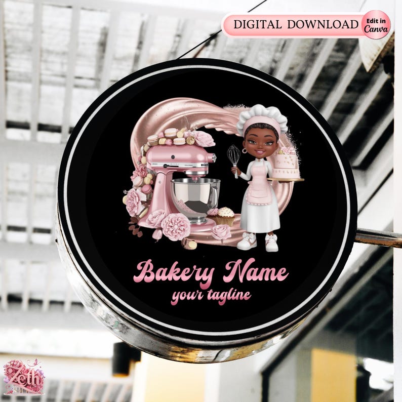 Chibi Girl Bakery Logo, Baking Logo, Stylish Custom Bakery/pastry/cake ...