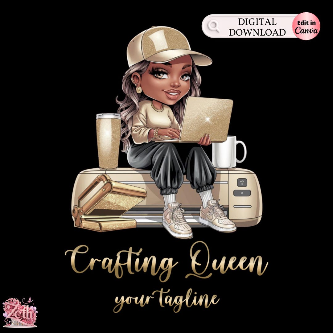 GOLD Crafting Logo, Crafting Queen Logo Primate T-shirt Design Business ...