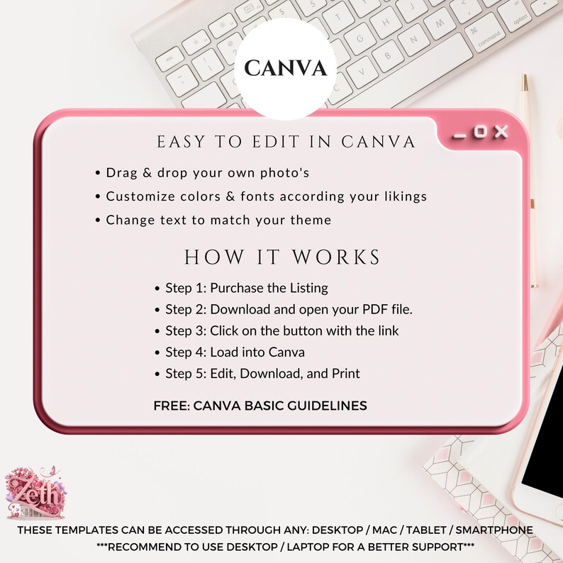 Crafting Business Card Template, Crafter Logo DIY Canva Card, Heat ...