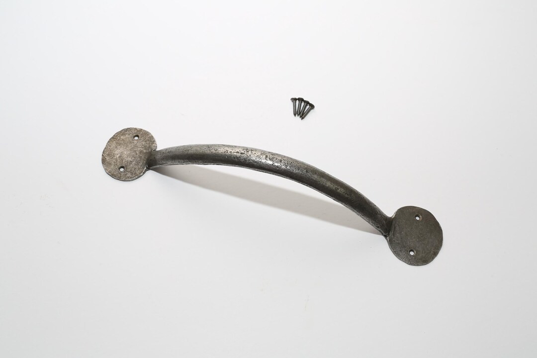 Wrought Iron Pull Handle – Hand-forged Penny End Design – Beeswax ...