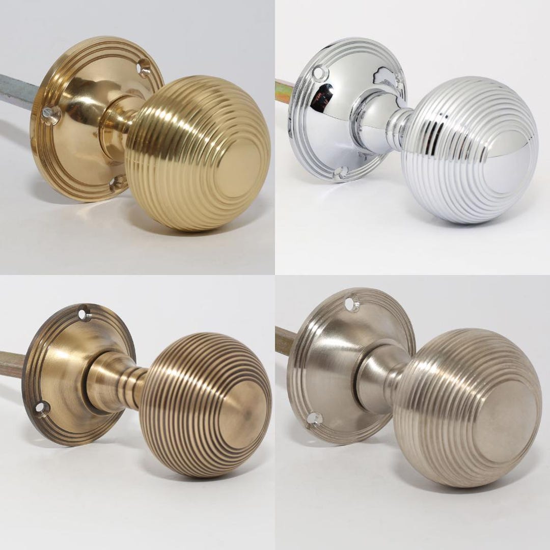 Beehive Rim Door Knob & Lock Set 10 Stylish Finishes for Internal ...