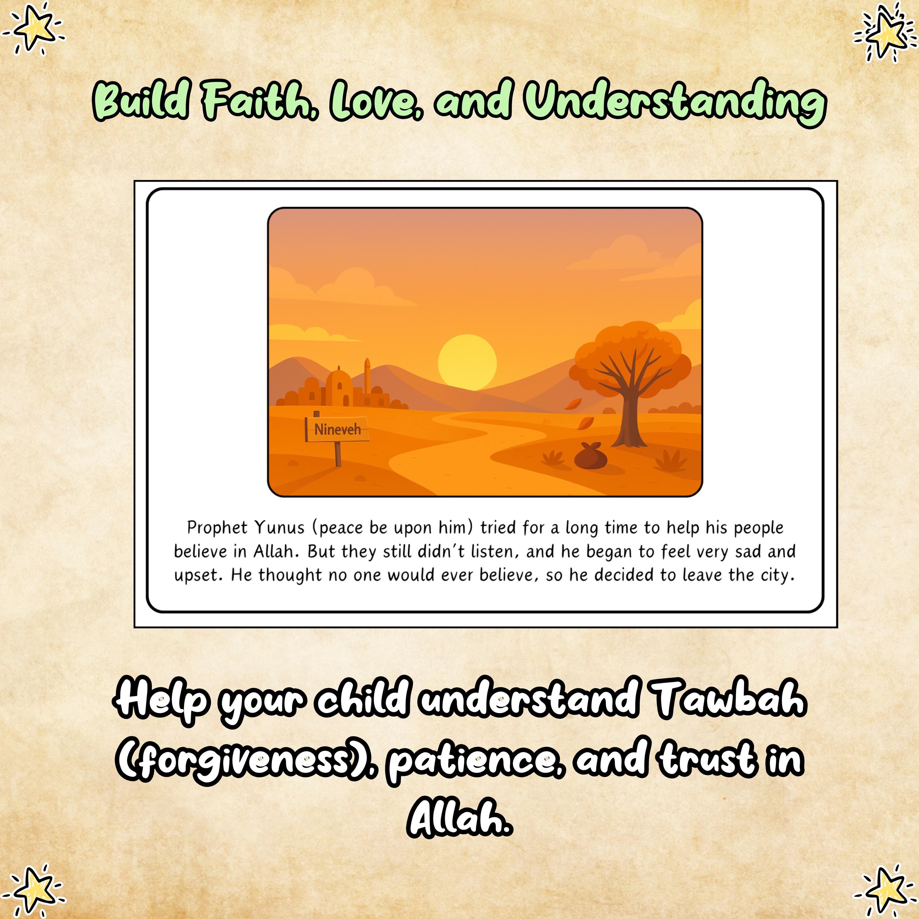 Prophet Yunus Story Flashcards: Islamic Homeschool Printable (PDF) - Etsy