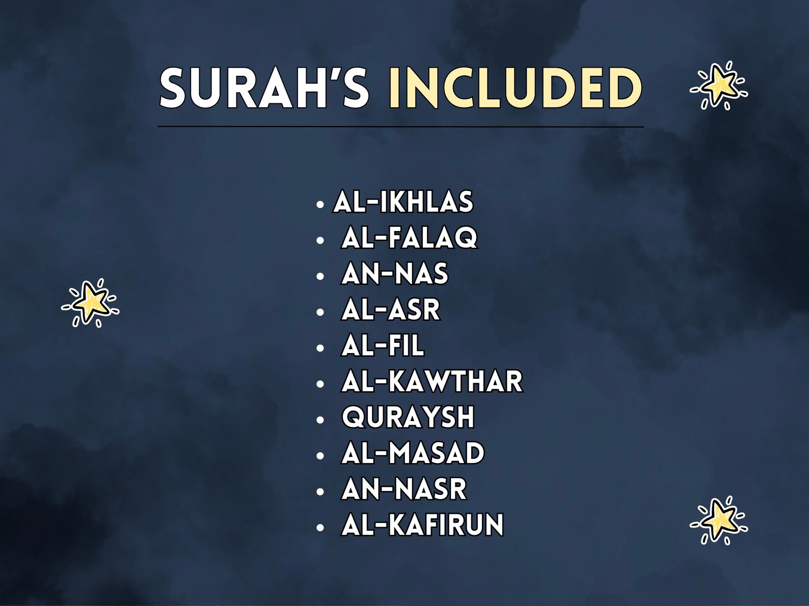 Surah Bundle Surah Cards Surah Easy Kids Surah Flashcards Surah Print ...