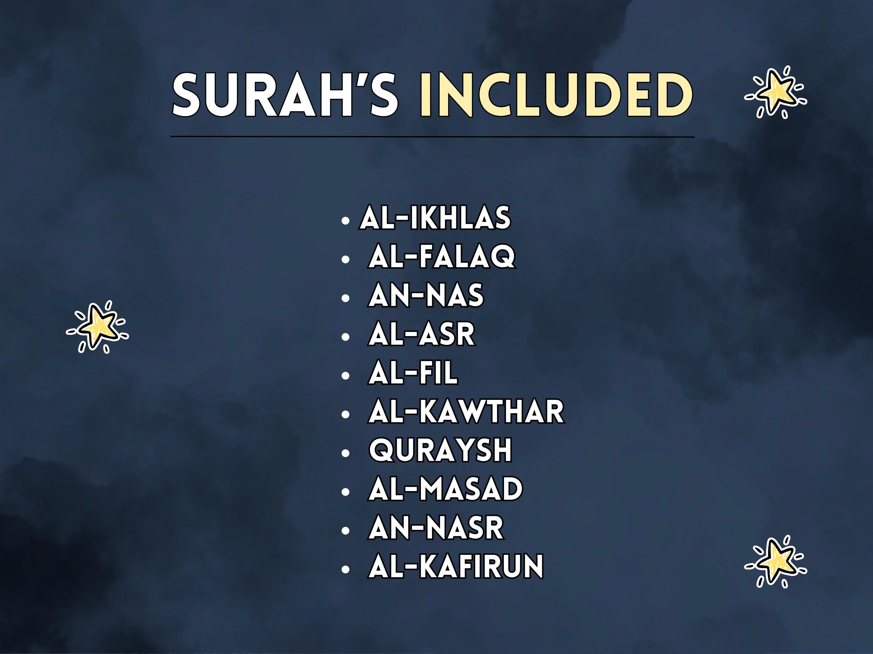 Short Surah Cards for Kids – Learn, Recite and Understand Quran ...