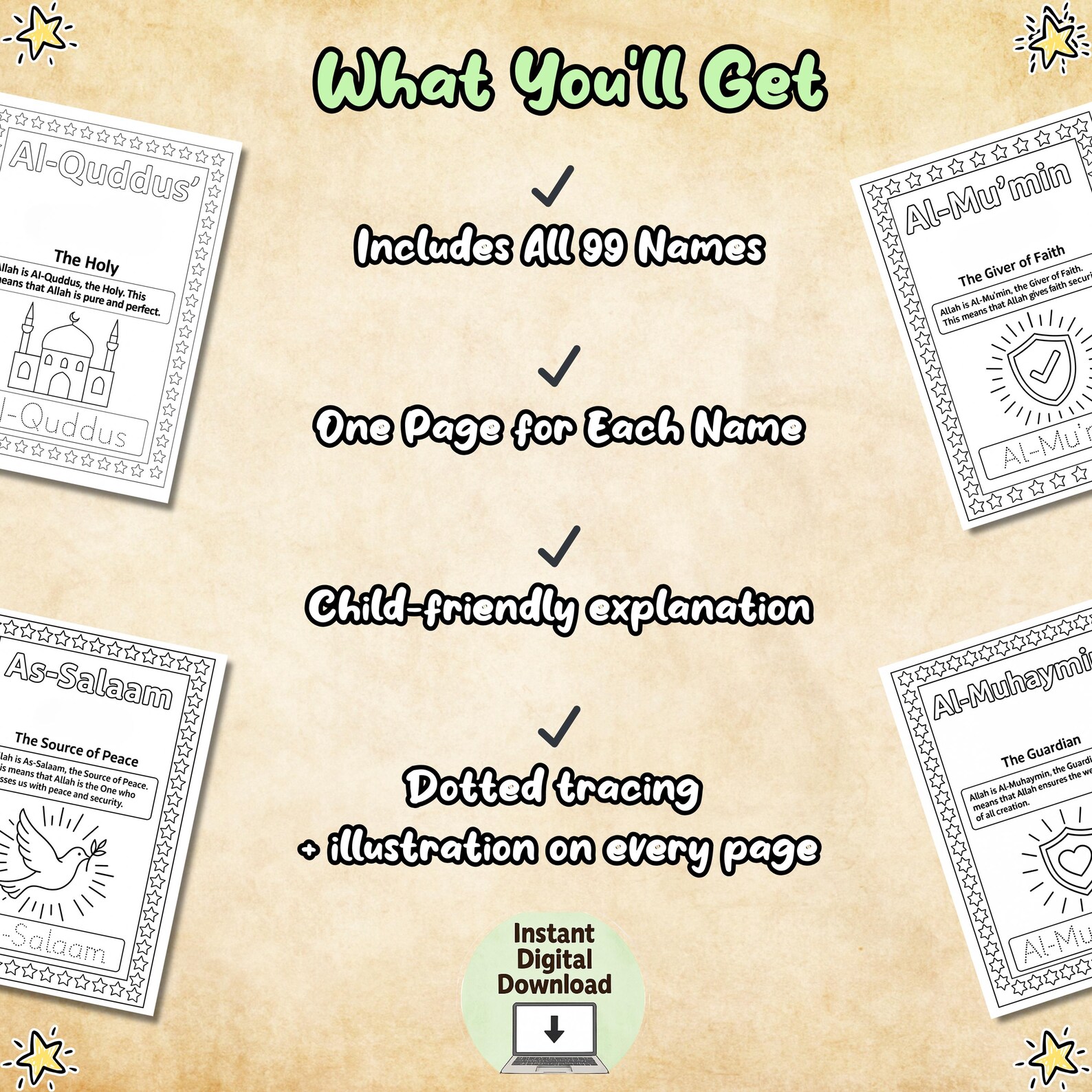 99 Names of Allah Colouring Book – Islamic Activities for Kids – Muslim ...