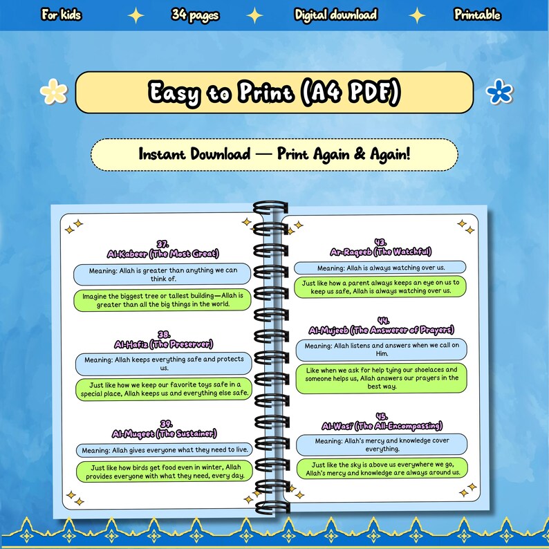 99 Names of Allah Explained for Kids | Child-friendly Islamic Learning ...