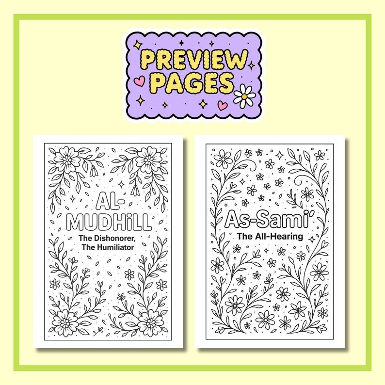 99 Names of Allah Coloring Book: Islamic Adult Relaxation (PDF Download ...
