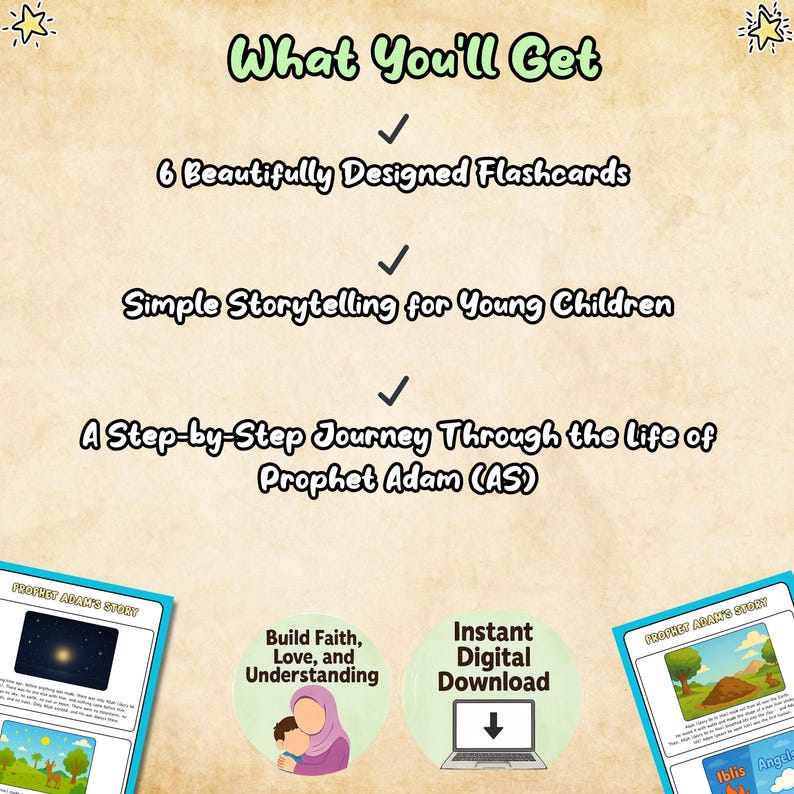 Prophet Adam Story Flashcards | Printable Islamic Story for Kids ...