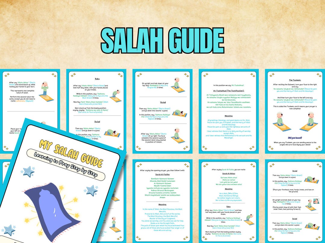 Islamic Kids Book Salah Steps for Boys Printable Islamic Prayer Guide ...