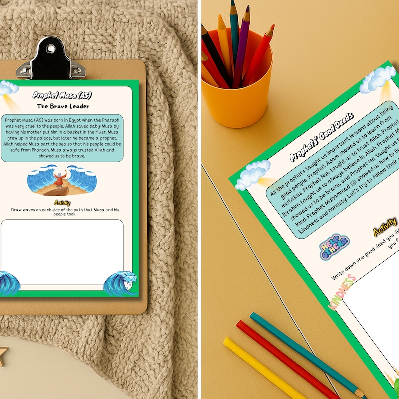Prophet Stories for Kids: Islamic Homeschool Activity (A4 PDF) - Etsy