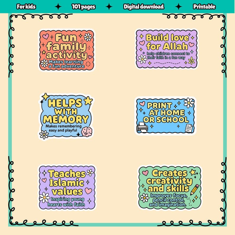 99 Names of Allah Printable Coloring Book | Islamic Activity for Kids ...