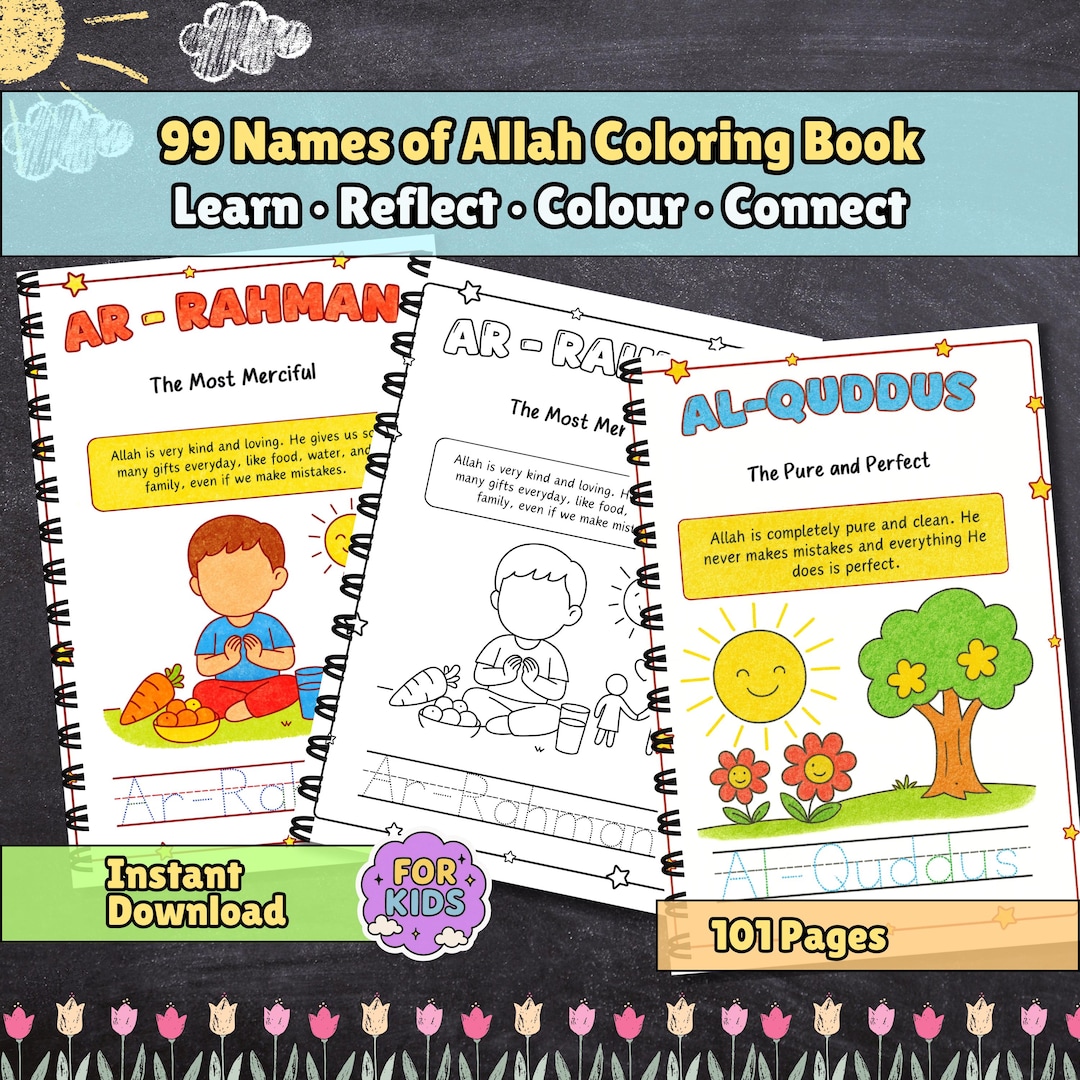 99 Names of Allah Coloring Book | Asma Ul Husna Printable | Islamic ...