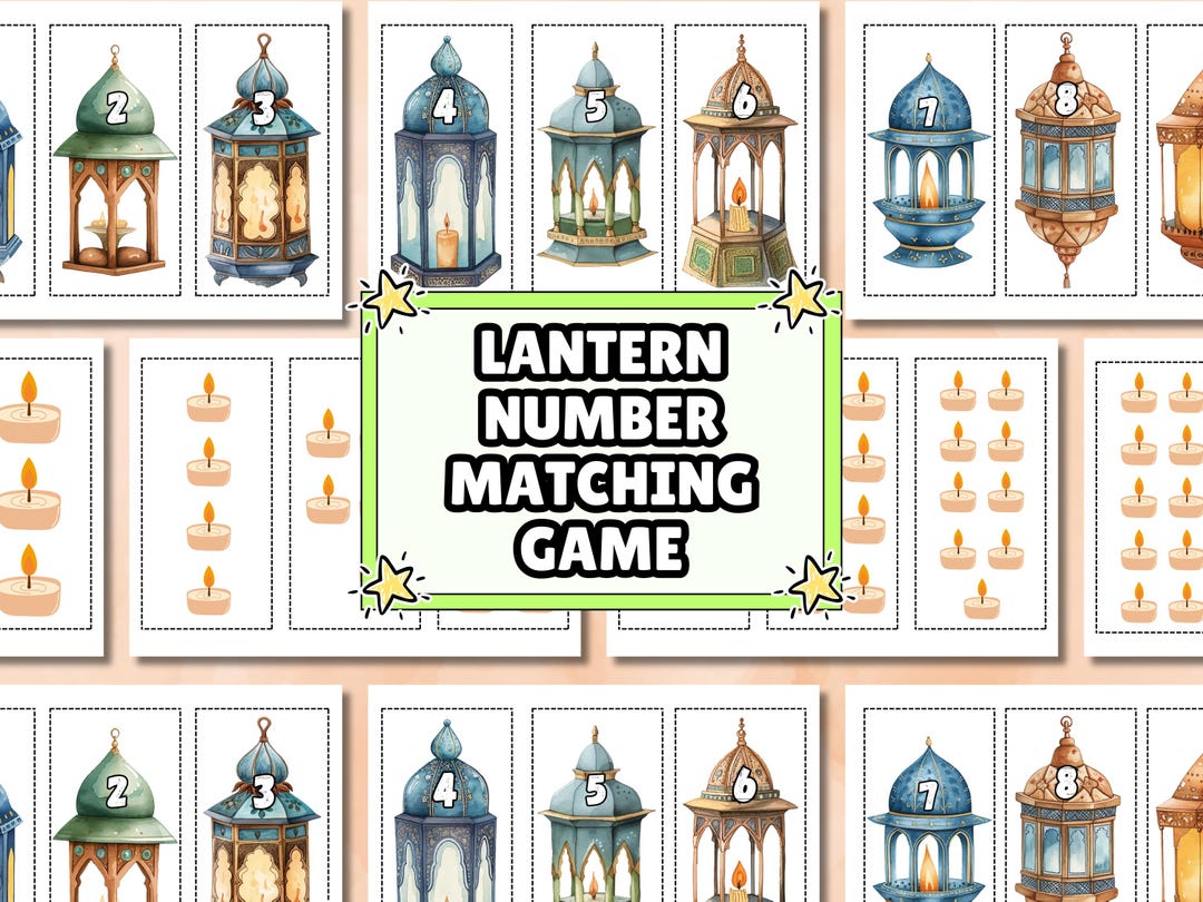 Ramadan Crafts Number Matching Game for Kids | Printable Ramadan ...