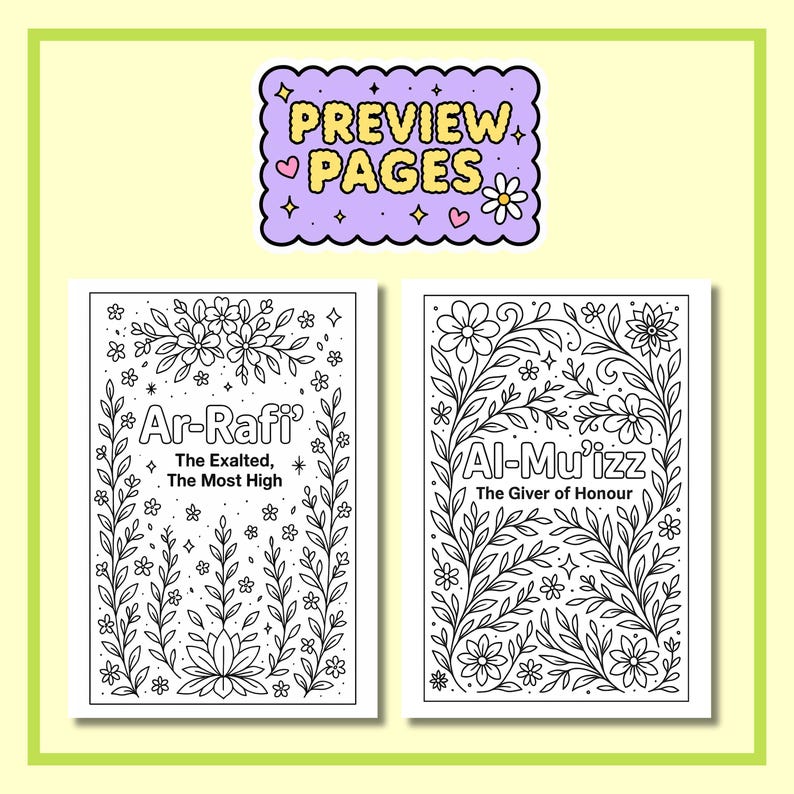 99 Names of Allah Coloring Book: Islamic Adult Relaxation (PDF Download ...