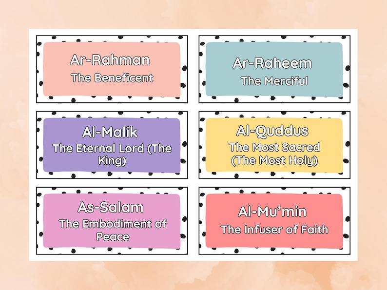 99 Names of Allah Flashcards | Islamic Studies Classroom Resource ...