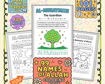 99 Names of Allah Colouring Book – Islamic Activities for Kids – Muslim ...