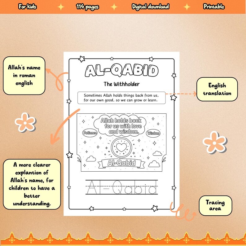 Ramadan Activities for Kids | 99 Names of Allah Coloring Book | Calm ...
