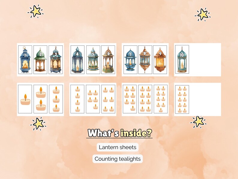 Islamic Game | Ramadan Lantern Number Matching Game: Islamic Printable ...