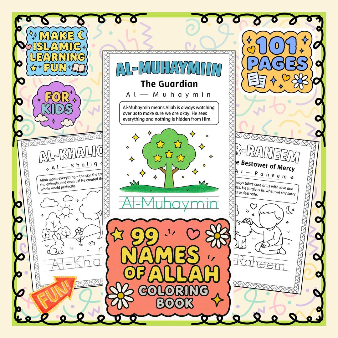 99 Names of Allah Colouring Book – Islamic Activities for Kids – Muslim ...