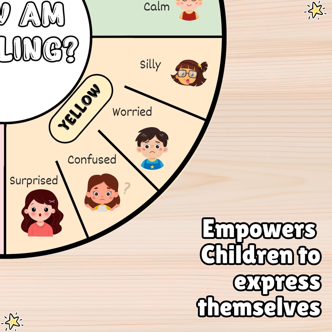 Feelings Wheel for Kids: Visual Emotions Chart (PDF) - Etsy