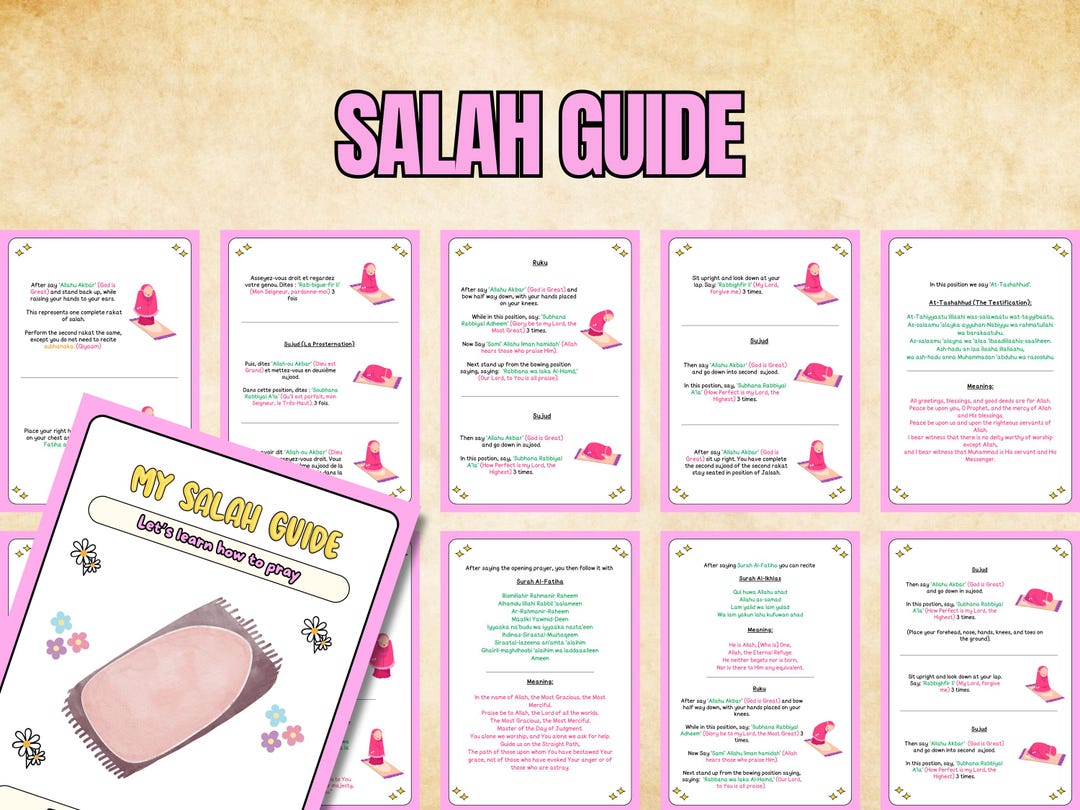 Salah Steps for Girls | Printable How to Pray Guide for Muslim Kids ...